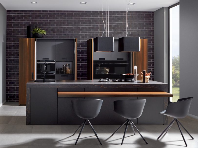 Pronorm kitchen in organic black, larch and stratus grey pearl ultra ...
