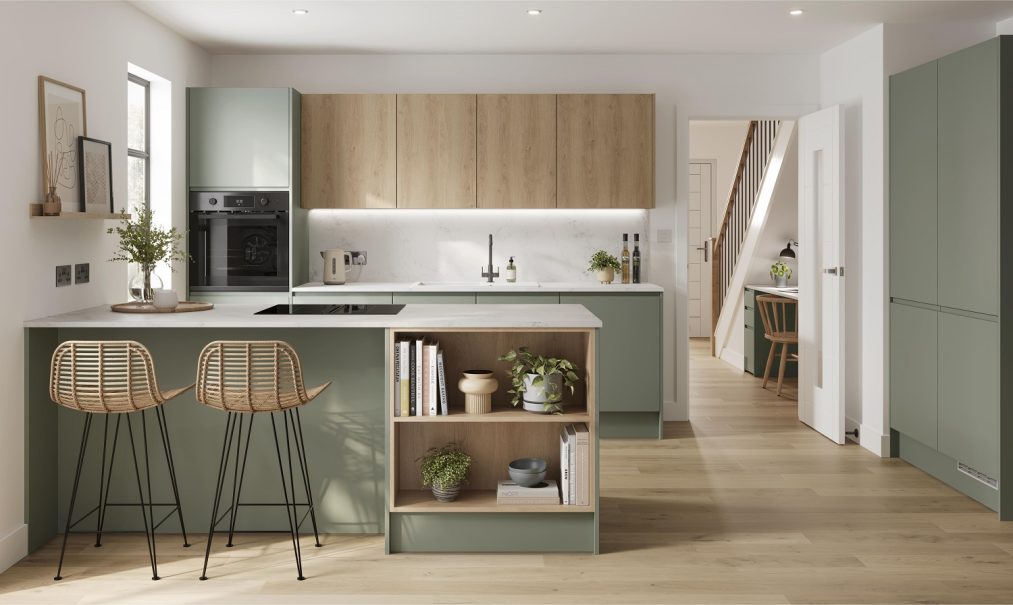 Howdens Clerkenwell Super Matt Reed Green - Kitchens Review